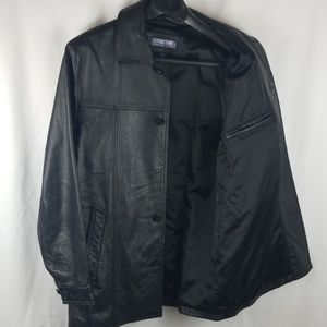 Structure | Jackets & Coats | Structure Black Leather Buttonup Jacket M ...